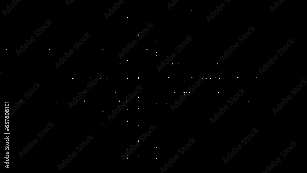 Animation of white dots spreading over black background, electrical ...