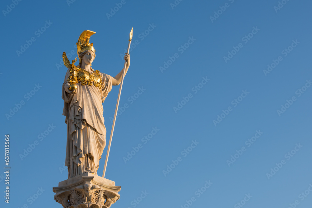 The statue of Athena. Member of the Twelve Olympians, goddess of wisdom ...