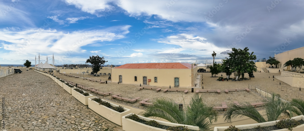 Amazing panoramic inside view at the Luanda Fortress, interior ...