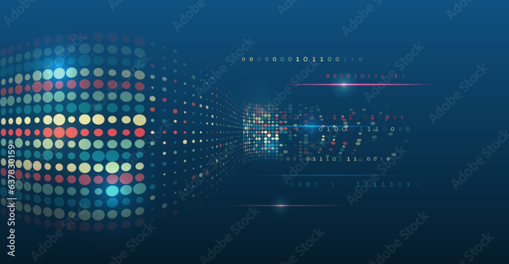 Big data visualization. A dynamic array of information. Data sorting ...
