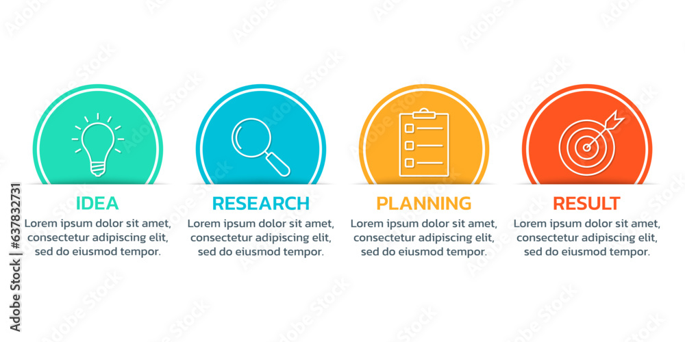 4 step infographic template. Process diagram, business presentation ...