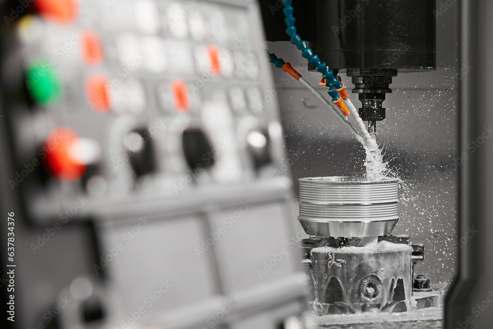 Auto CNC turning with robot drill milling factory with water coolant ...