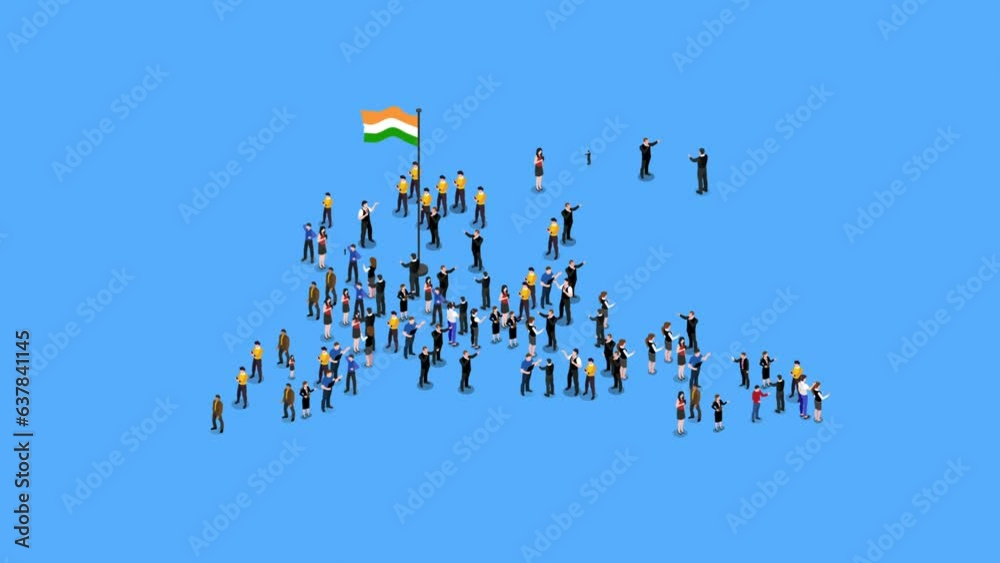 Map of India and Indian people cartoon animation in 4K UHD 3840x2160 ...
