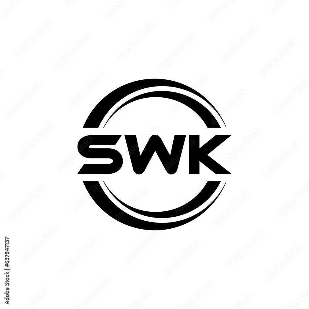 Vecteur Stock SWK letter logo design with white background in ...