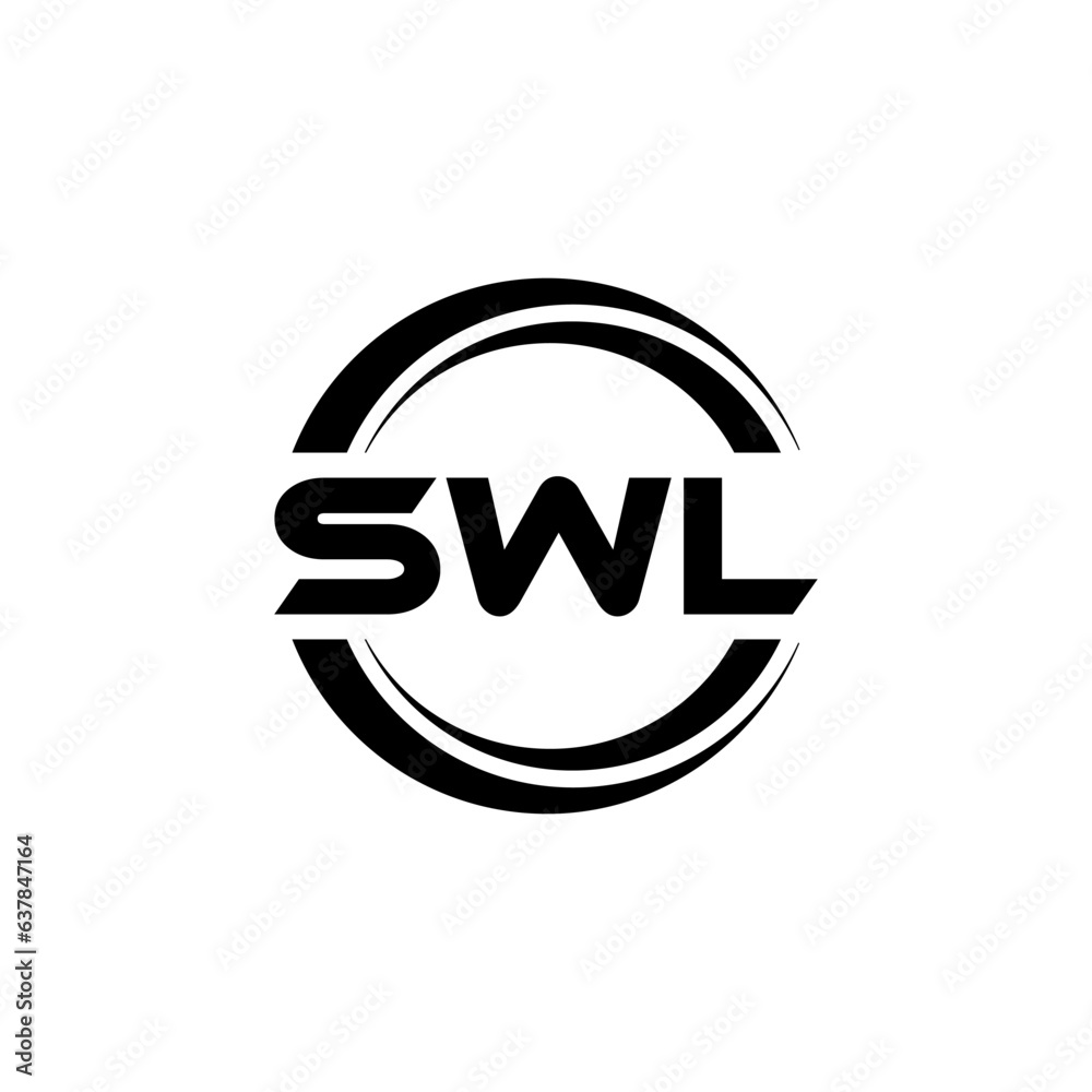 SWL letter logo design with white background in illustrator, vector ...