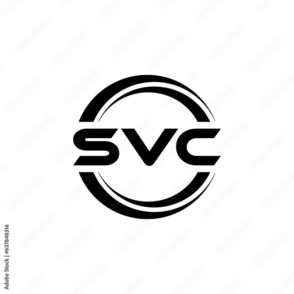 SVC letter logo design with white background in illustrator, vector ...