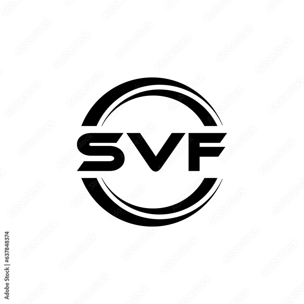 SVF letter logo design with white background in illustrator, vector ...