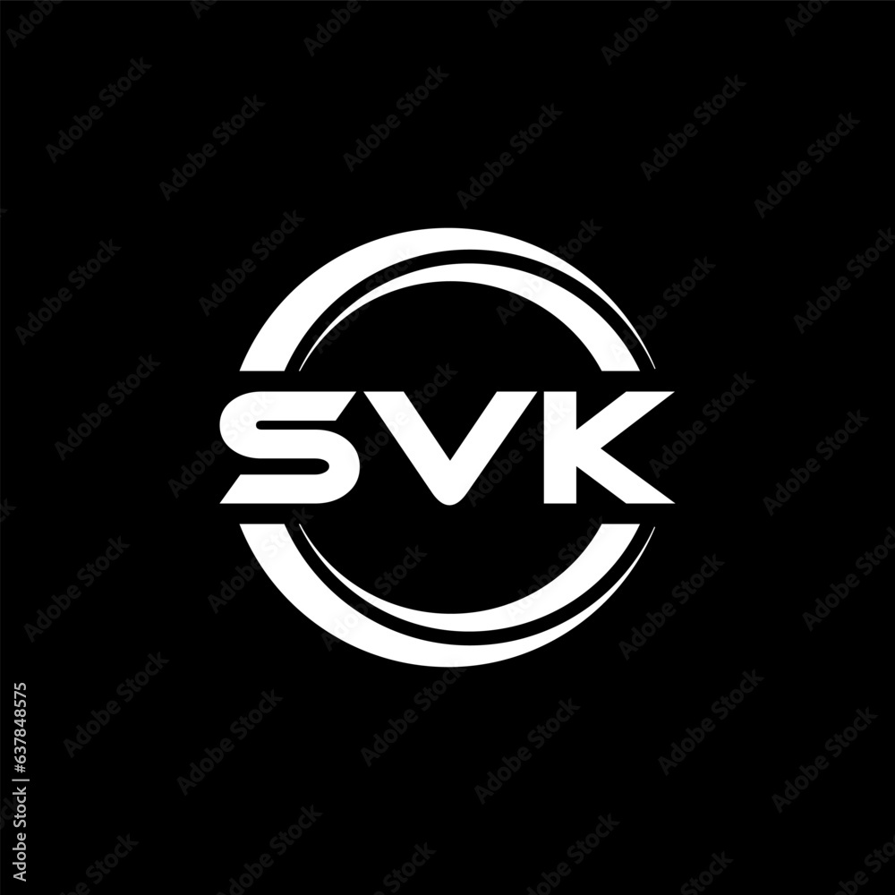 SVK letter logo design with black background in illustrator, vector ...