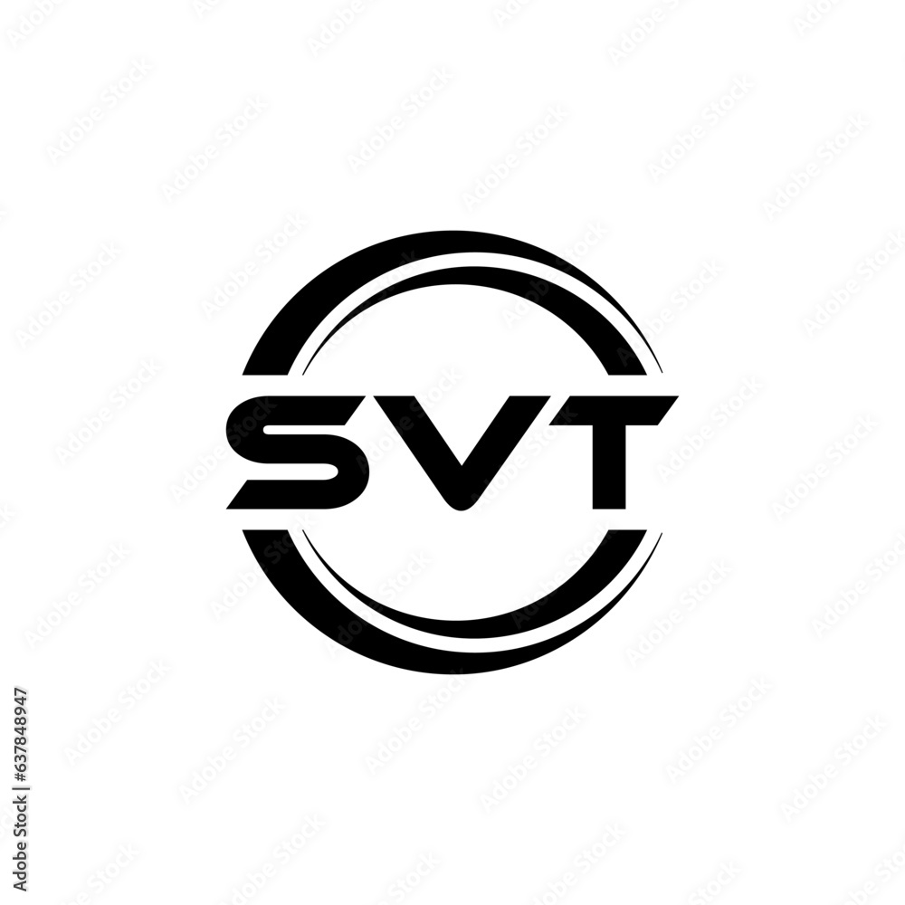 SVT letter logo design with white background in illustrator, vector ...