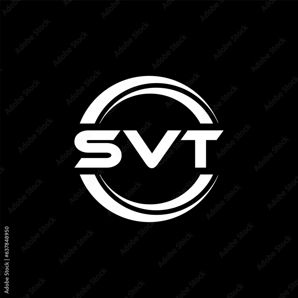 SVT letter logo design with black background in illustrator, vector ...