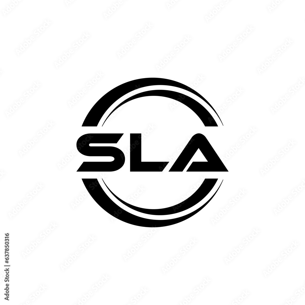SLA letter logo design with white background in illustrator, vector logo modern alphabet font ...