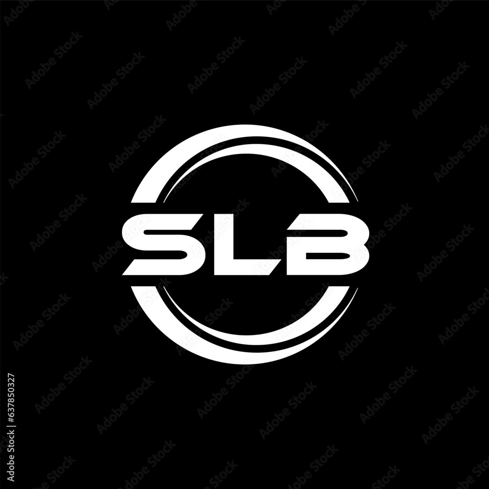 SLB letter logo design with black background in illustrator, vector ...