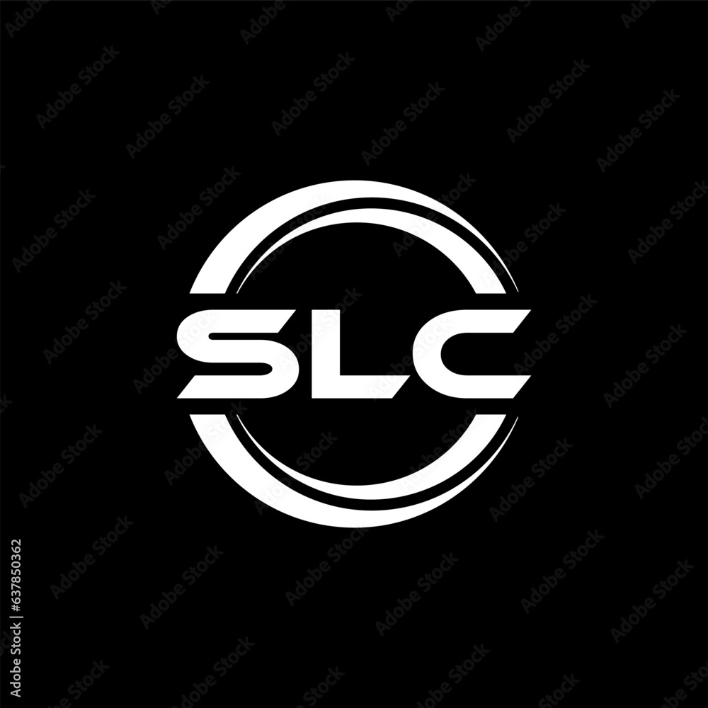 SLC letter logo design with black background in illustrator, vector ...