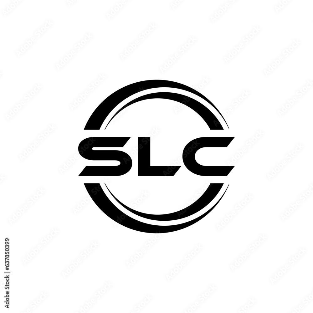 SLC letter logo design with white background in illustrator, vector ...