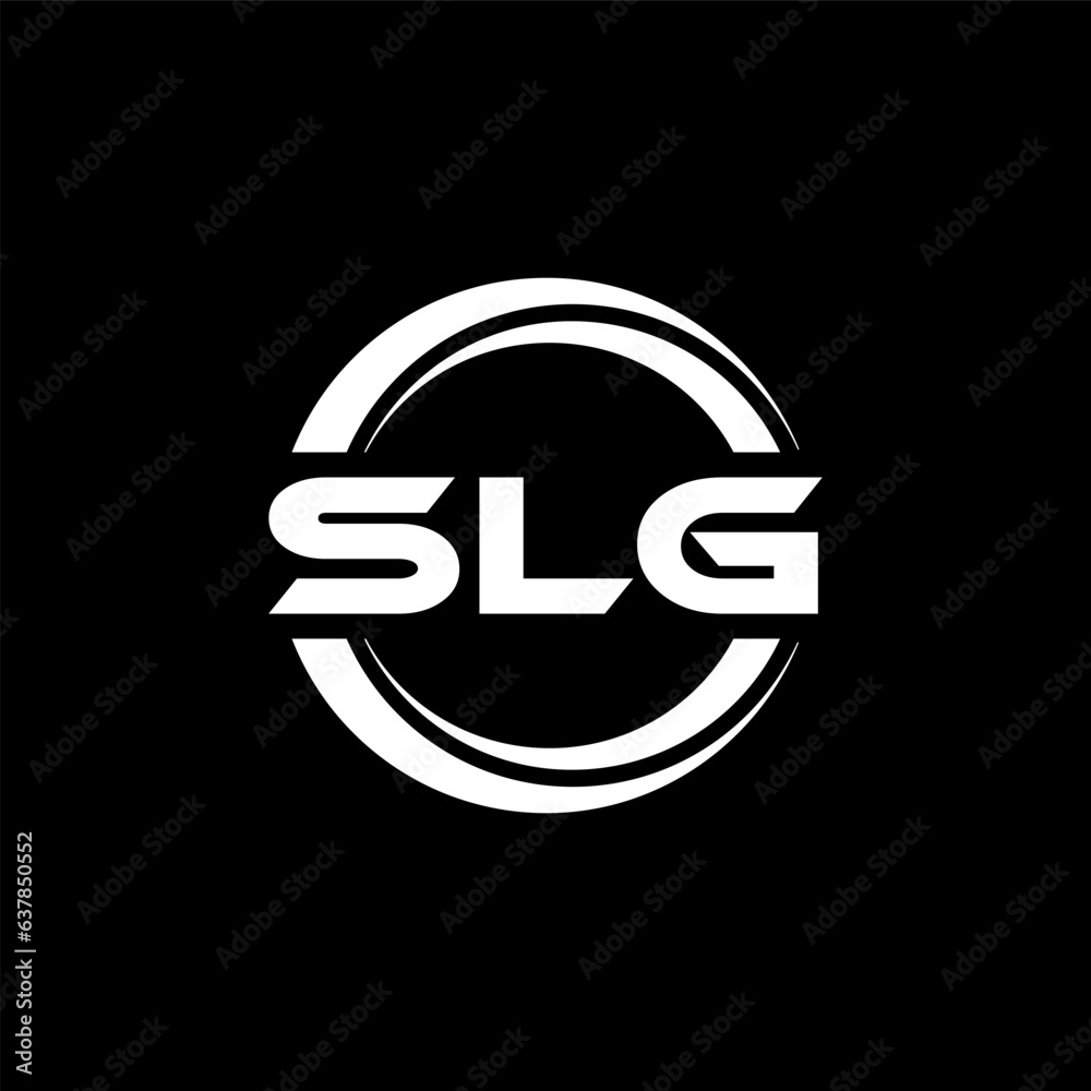 SLG letter logo design with black background in illustrator, vector ...