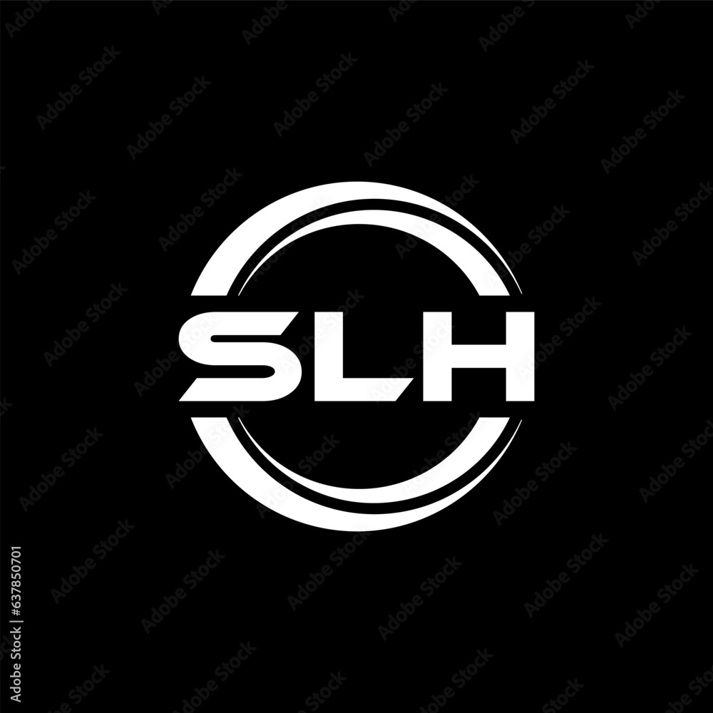 SLH letter logo design with black background in illustrator, vector ...