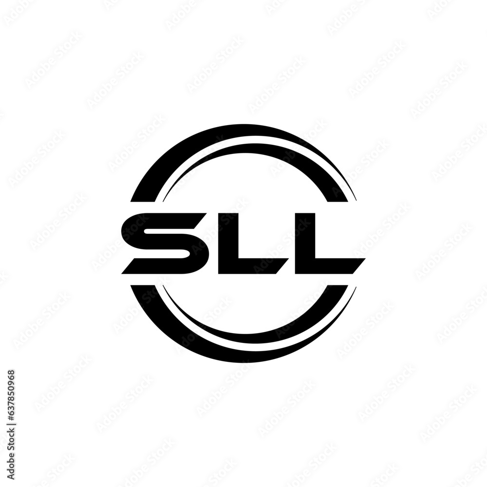 SLL letter logo design with white background in illustrator, vector ...