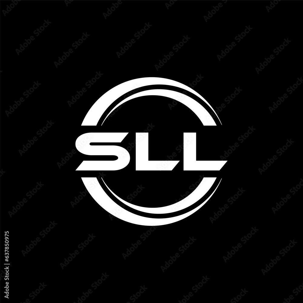 SLL letter logo design with black background in illustrator, vector ...