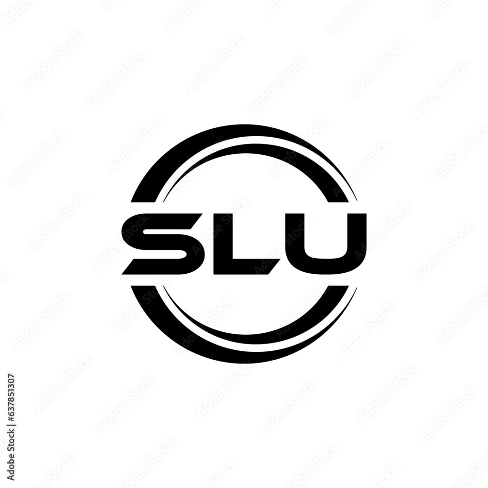 SLU letter logo design with white background in illustrator, vector ...