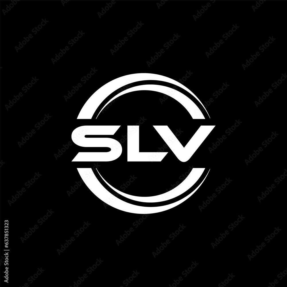 SLV letter logo design with black background in illustrator, vector ...