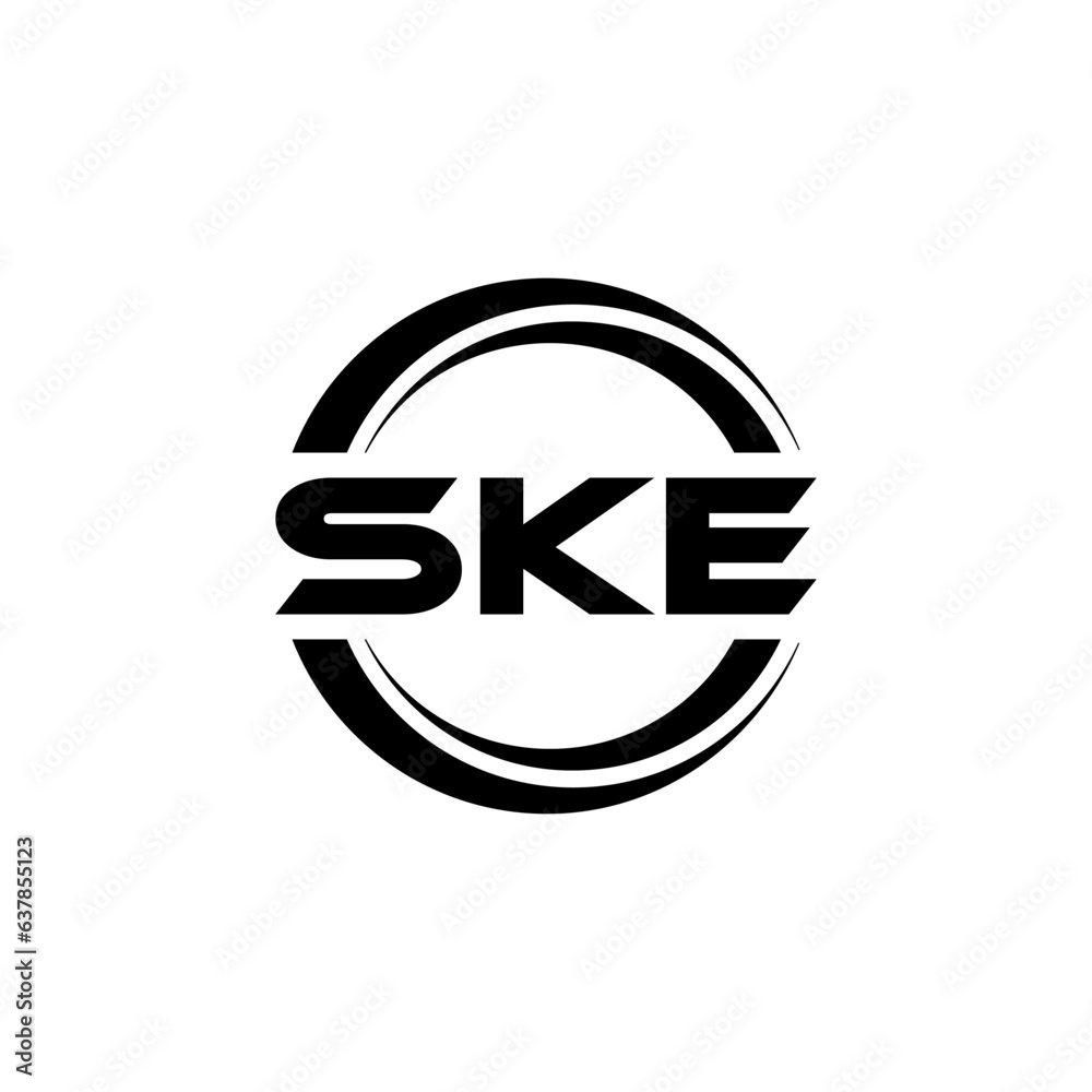 SKE letter logo design with white background in illustrator, vector ...