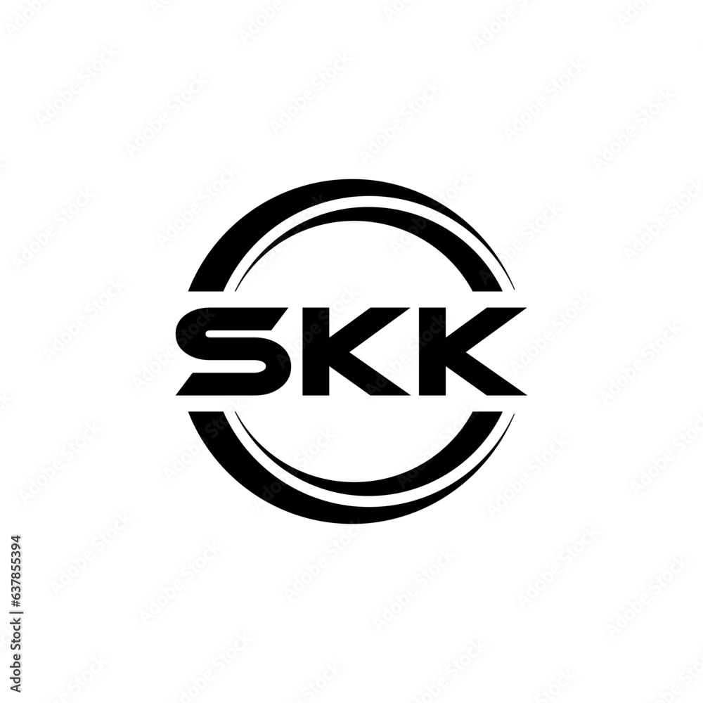 SKK letter logo design with white background in illustrator, vector ...