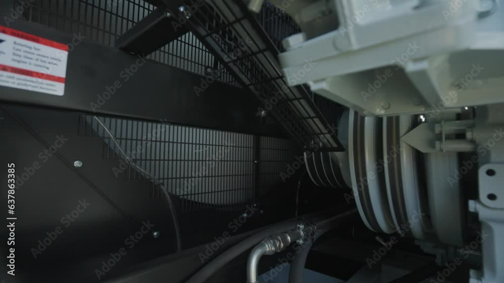 Industrial diesel generator inside. Diesel generator set. Modern ...