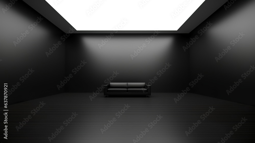 Simple black smooth wall, minimalist interior design, Generative AI ...