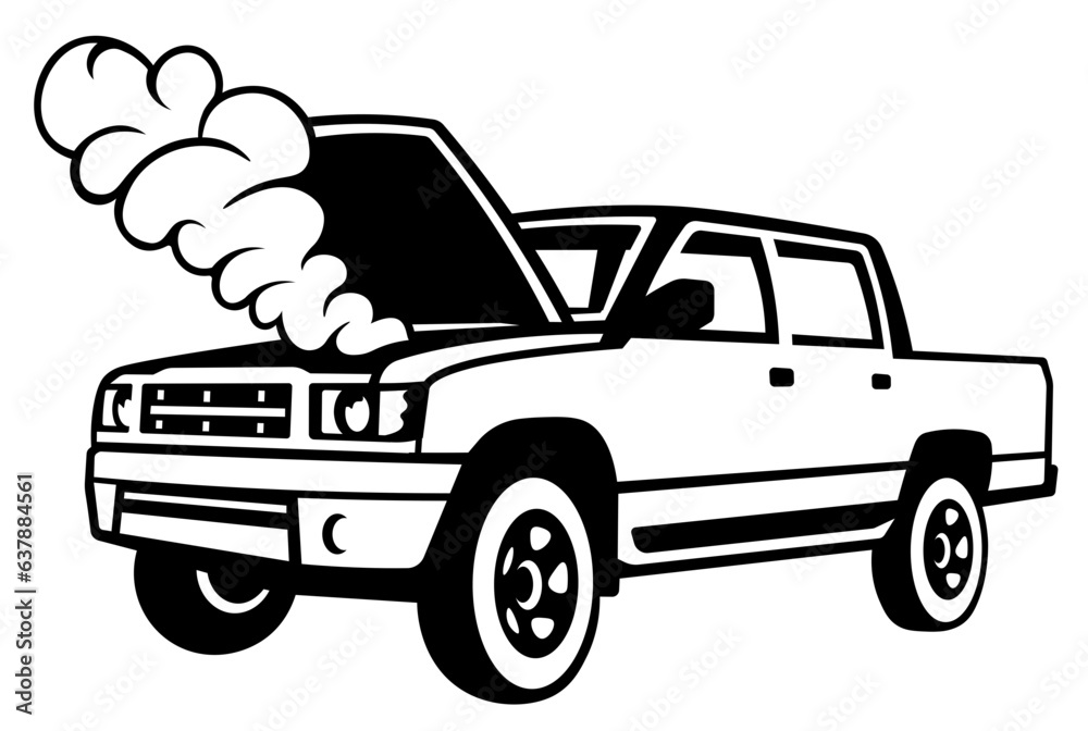 Car Breakdown SVG, Pickup SVG, Truck SVG, Repair of a broken car SVG ...