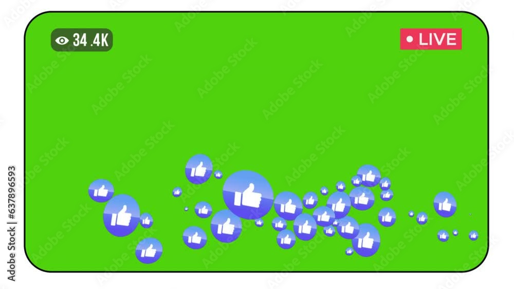Live Stream Green Screen Animations of Social Media like Icons Stock ...