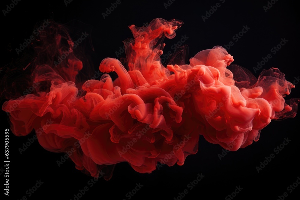 Illustration of a mysterious red substance suspended in mid-air against ...