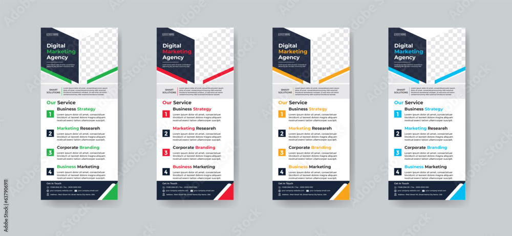 Modern creative corporate business dl flyer or rack card layout concept ...