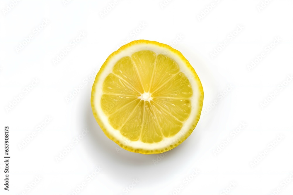 lemon. White background. Flat lay, top view, HD, hyper realistic ...