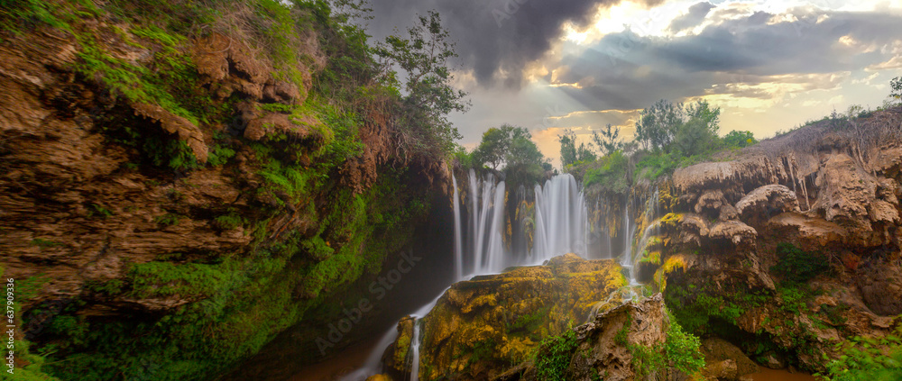 Yerkopru Waterfall and canyon on Goksu River is located in a small town ...