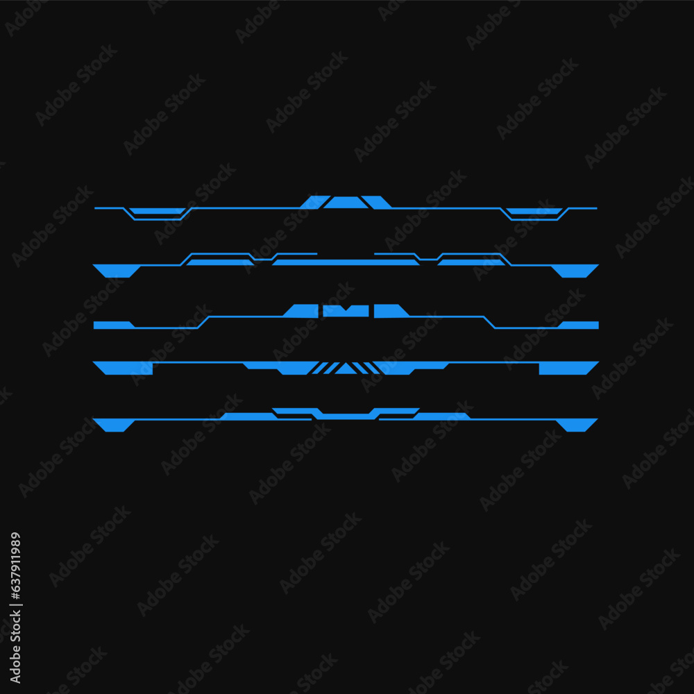 Futuristic HUD header and footer interface vector elements from Sci Fi ...