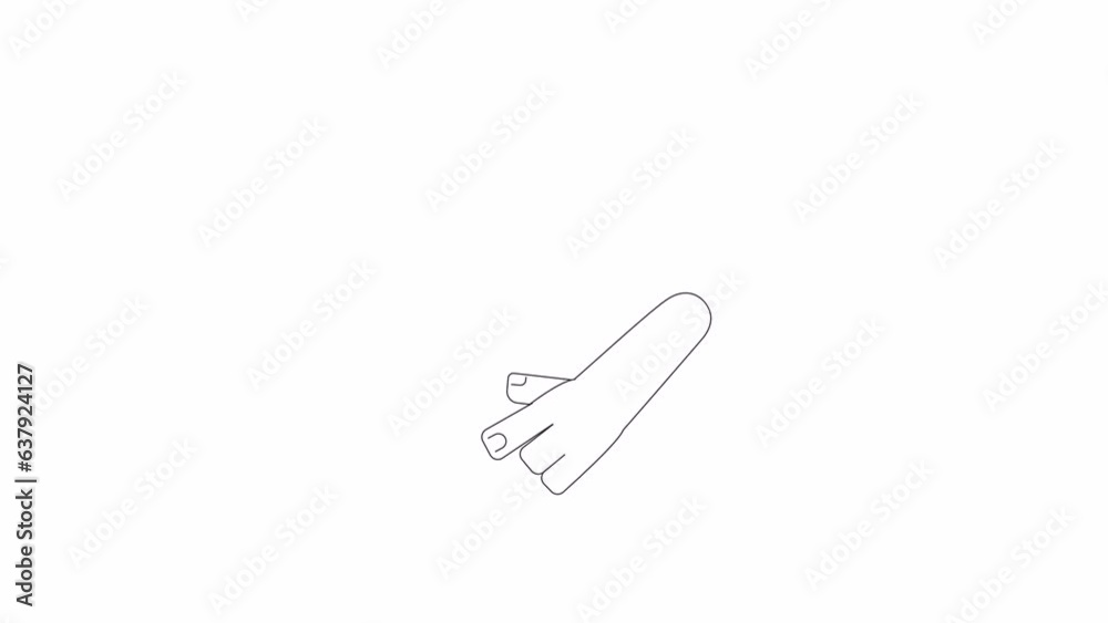 Wagging finger bw 2D character hand animation. Getting scolded outline ...