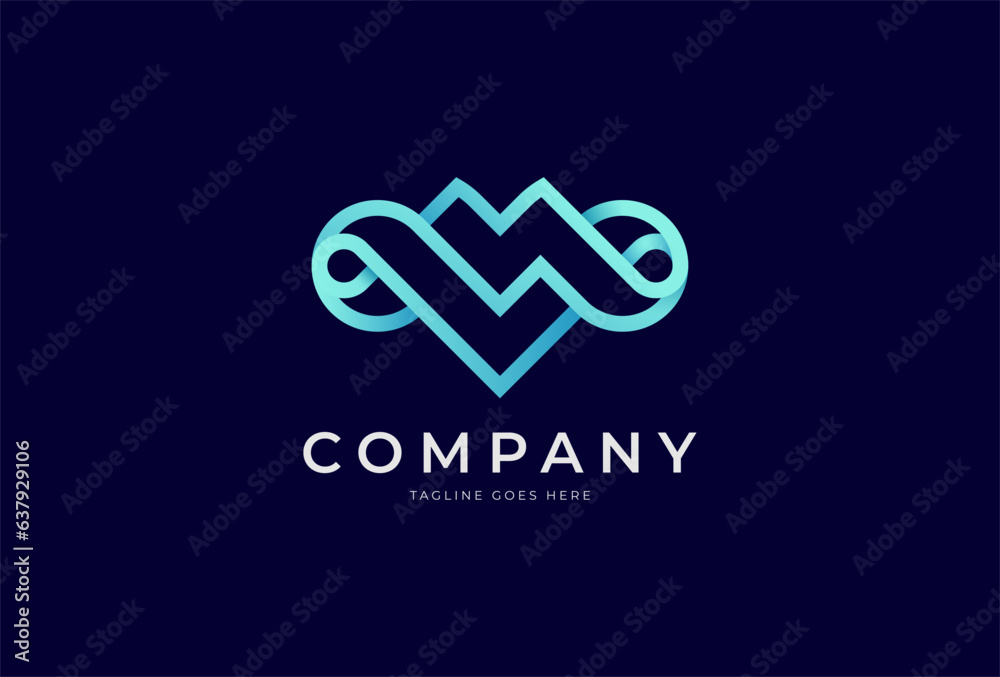 Initial MV or VM Infinity Logo Design. letter MV with infinity ...