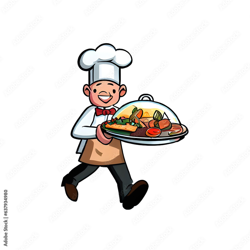 Catering Service Logo Cartoon Illustration Art With A Transparent ...