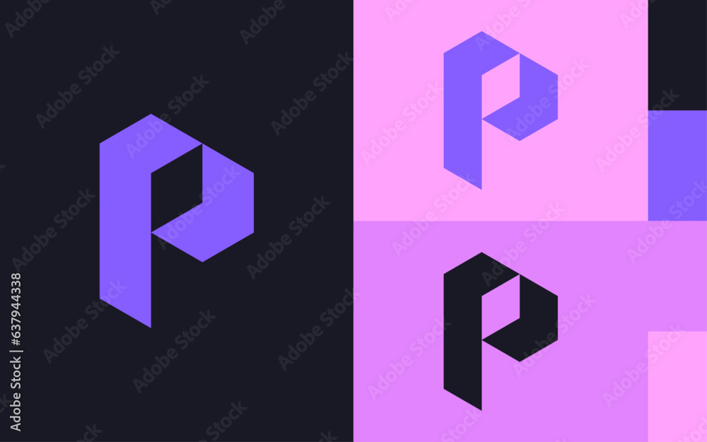 creative logo design to letter P symbol mark, shape logo design, vector ...