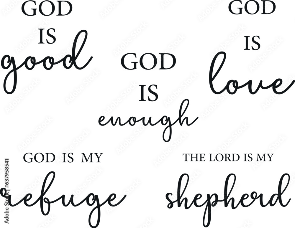 Christian quotes set, Biblical Scripture Bundle, religious sayings, God ...
