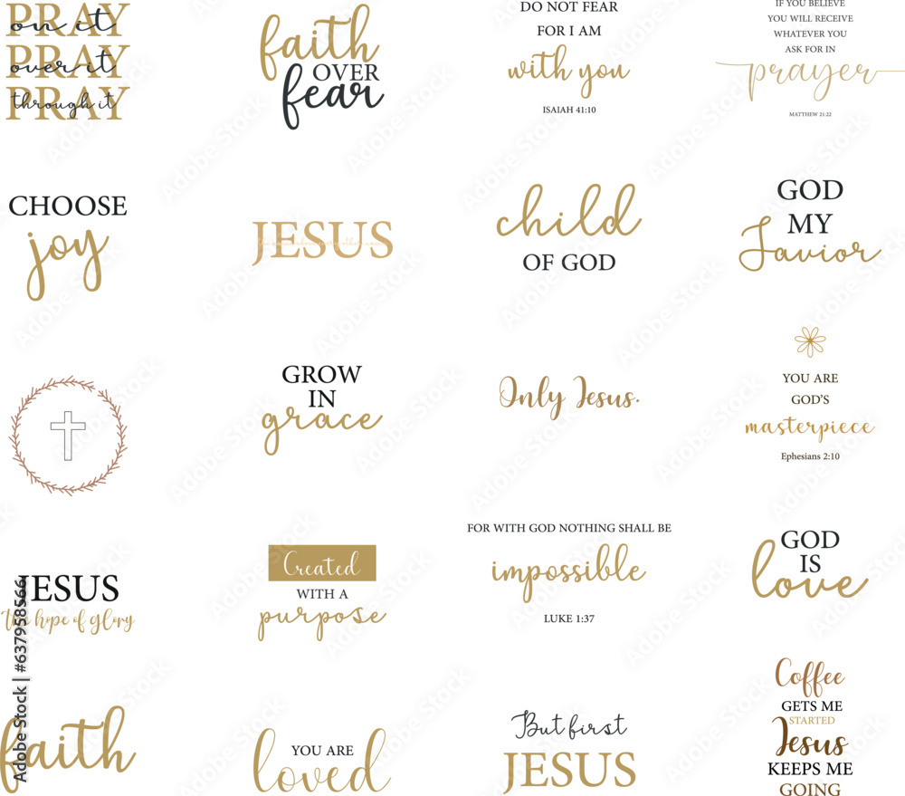 Poster Christian quotes, encouraging Bible Verses set, Biblical ...