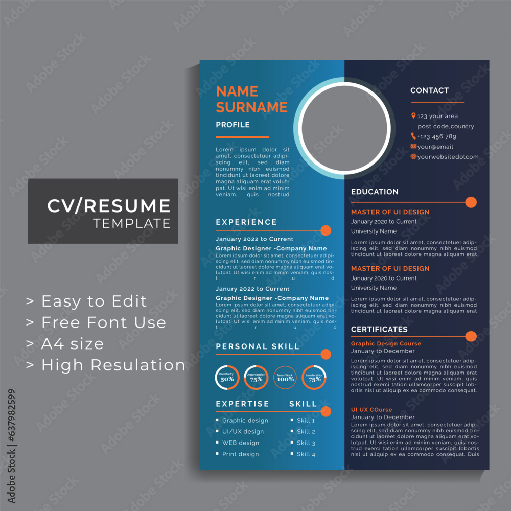 stylish cv resume template.Modern resume template and modern design ... stylish cv resume template.Modern resume template and modern design ...