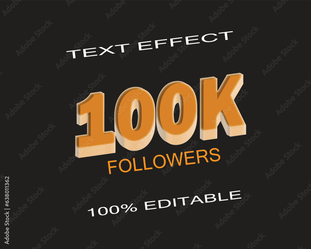 100k followers symbol with confetti 3d rendering. Gold 100k 3d number ...