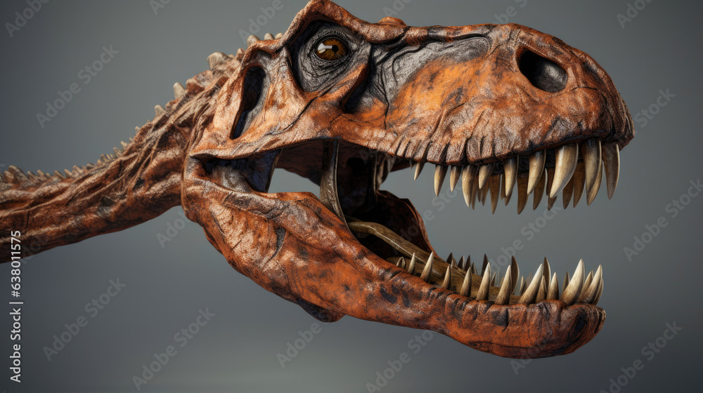 Ancient T. rex Skull Fossil Stock Photo | Adobe Stock