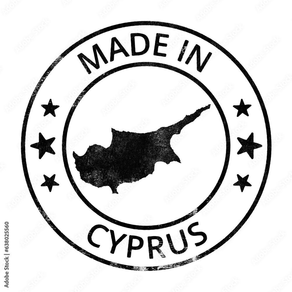 Made in Cyprus grunge rubber stamp with country map isolated on ...