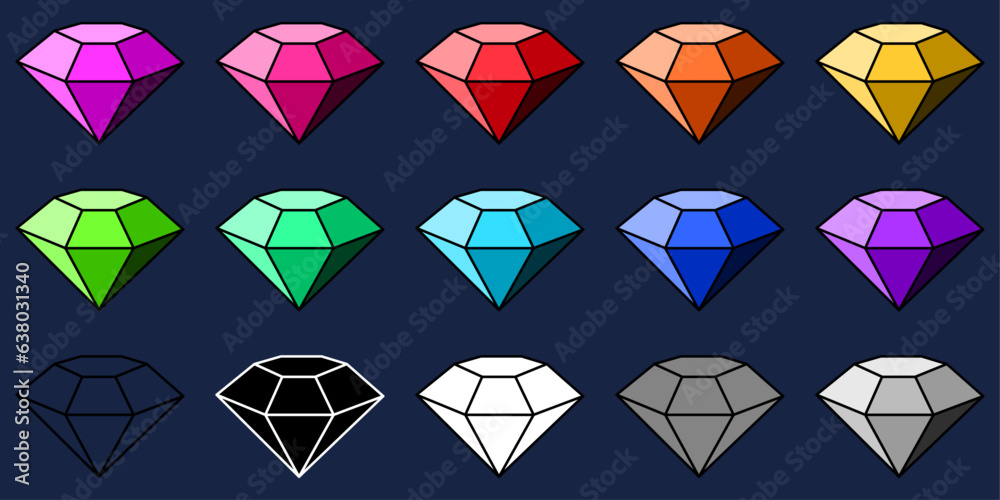 Multi-colored gems, plus black, white, and gray options. Gemstones in ...