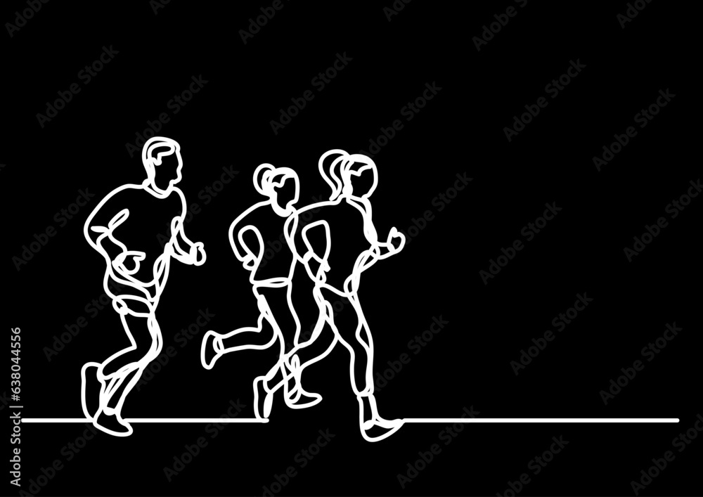 continuous line drawing vector illustration with FULLY EDITABLE STROKE ...