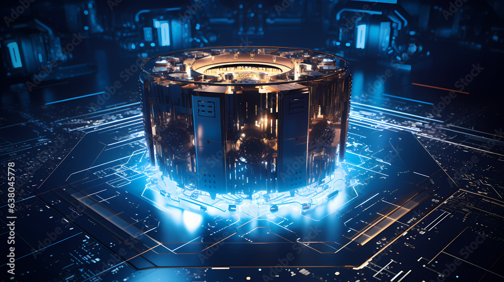 Stockillustratie Enter the quantum domain of exponential computation ...