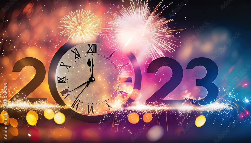 new year clock, end of the year 2023, 2023 year move to 2024 year on ...