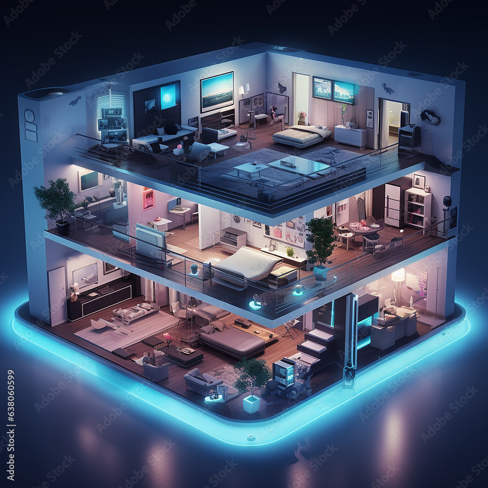 a visual representation of a smart home show, Generative Ai Stock ...